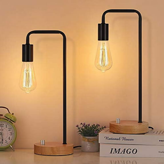 Edison Table Lamps Set of 2, Industrial Table Lamp, Bedside Nightstand ...