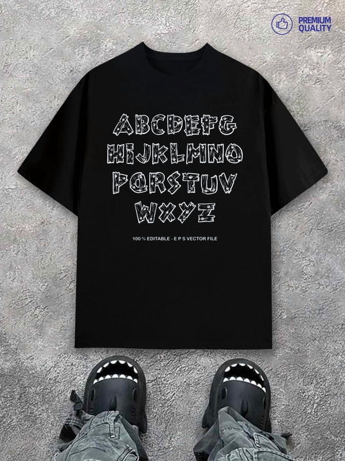 Editable ABC T-Shirt men's Exercise 180G 100% Cotton black basketball ...