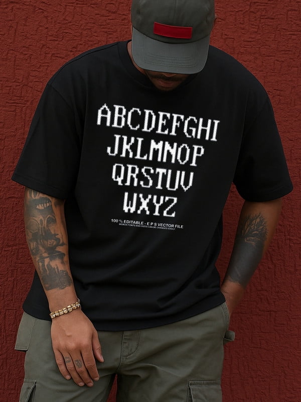 Editable ABC T-Shirt mens Exercise 180G 100% Cotton black basketball ...