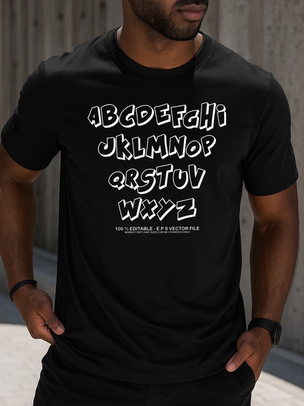 Editable ABC T-Shirt mens Exercise 180G 100% Cotton black gym ...