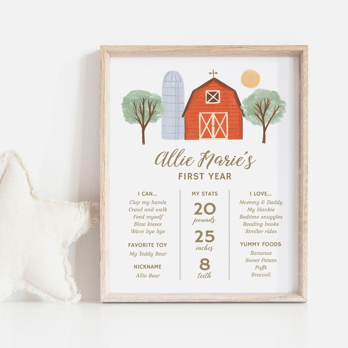 Editable Farm Birthday Party Milestone Sign Barnyard Animals First ...