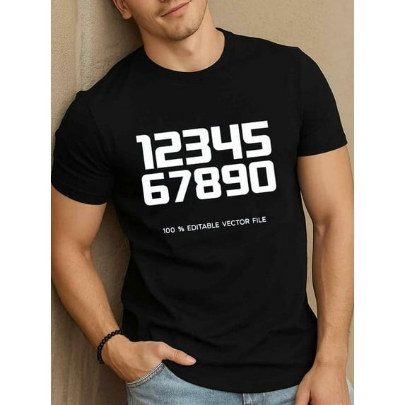 Editable Numbers Tee men's Exercise 180G 100% Cotton black Dumbbell ...