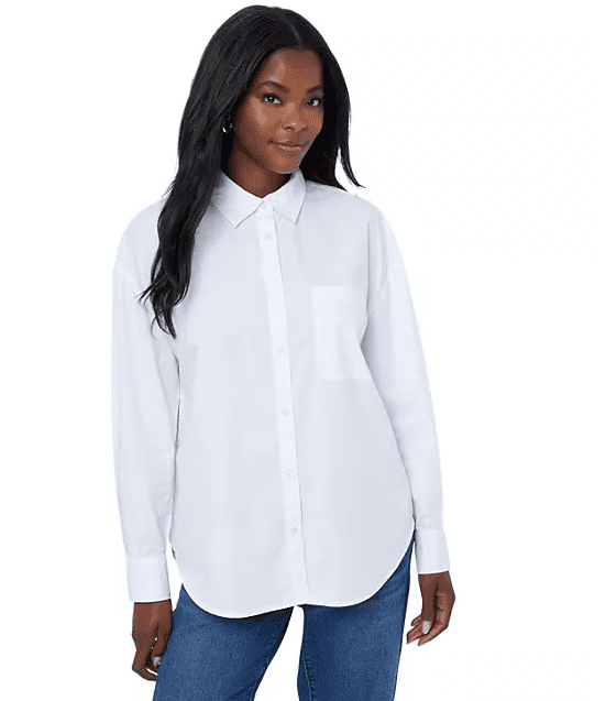 Edited by Remi Bader Women's Oversized Button-Down Shirt (White, XS ...