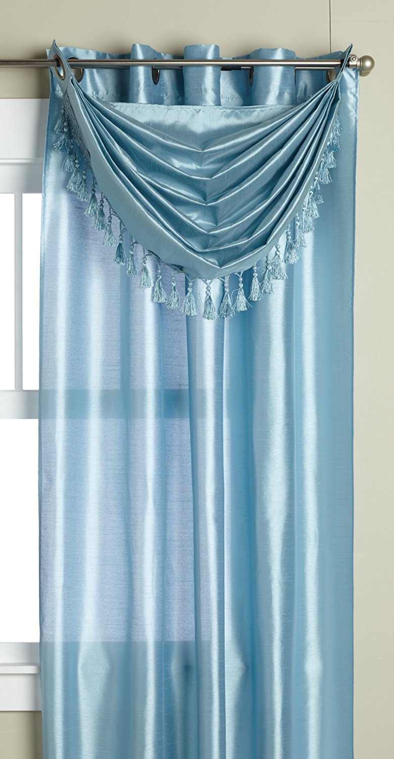 Editex Home Textiles Elaine Grommets Waterfall Valance, 36 by 37-Inch ...