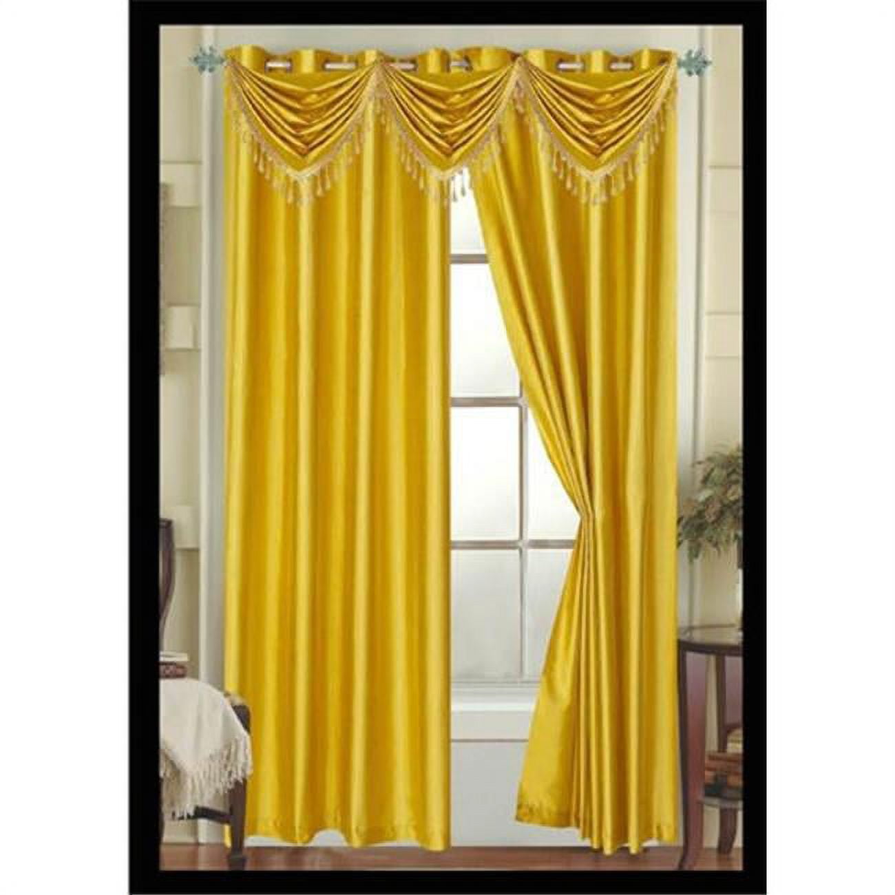 Editex Home Textiles Elaine Grommets Waterfall Valance, 36 by 37-Inch ...