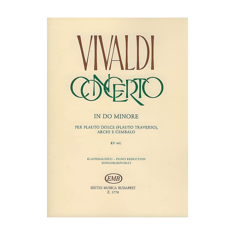 Editio Musica Budapest Concerto in C Minor for Flute, Strings and Continuo, RV 441 EMB Series by ...