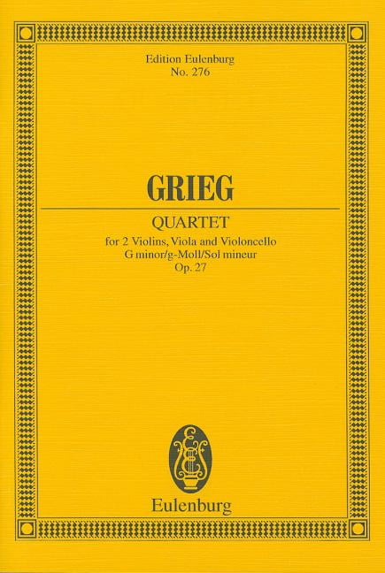 Edition Eulenburg Grieg: Quartet for 2 Violins, Viola and Violoncello ...