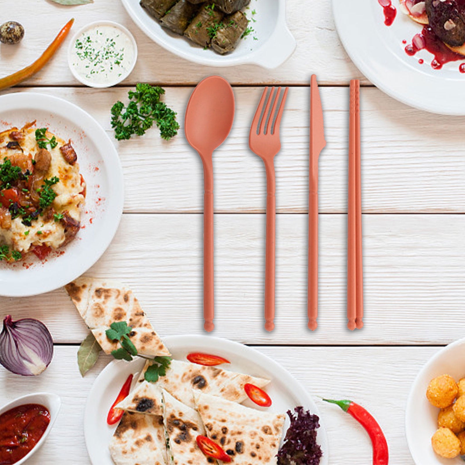 Editor’s Pick, Camping Tableware Set, Stainless Steel Cutlery, Lightweight Portable, Family ...