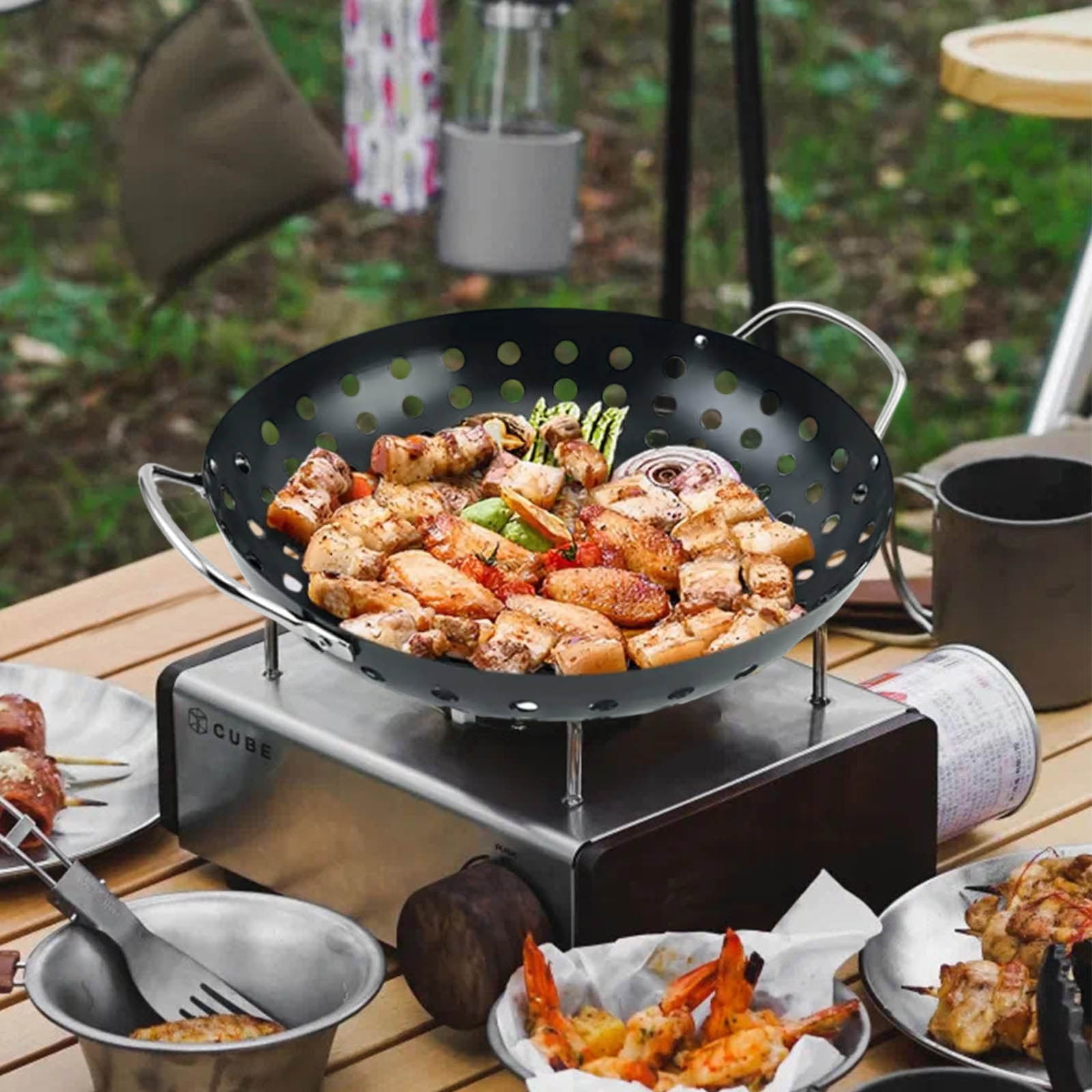 Editors Pick, Nonstick Barbecue Plate, round Grill Pan, Dishwasher Safe, Cast Iron Coating, for ...