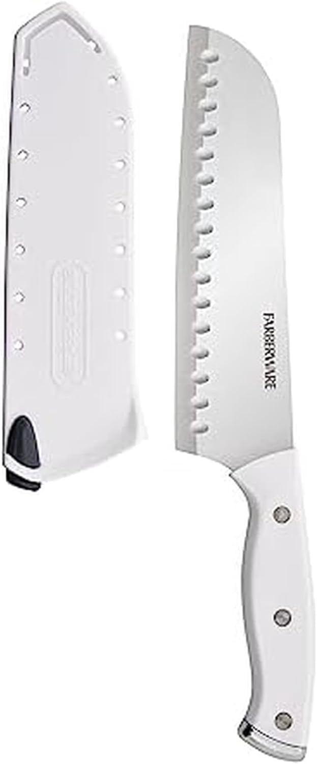 Edkeeper Triple Riveted Santoku Knife with Self-Sharpening Blade Cover ...