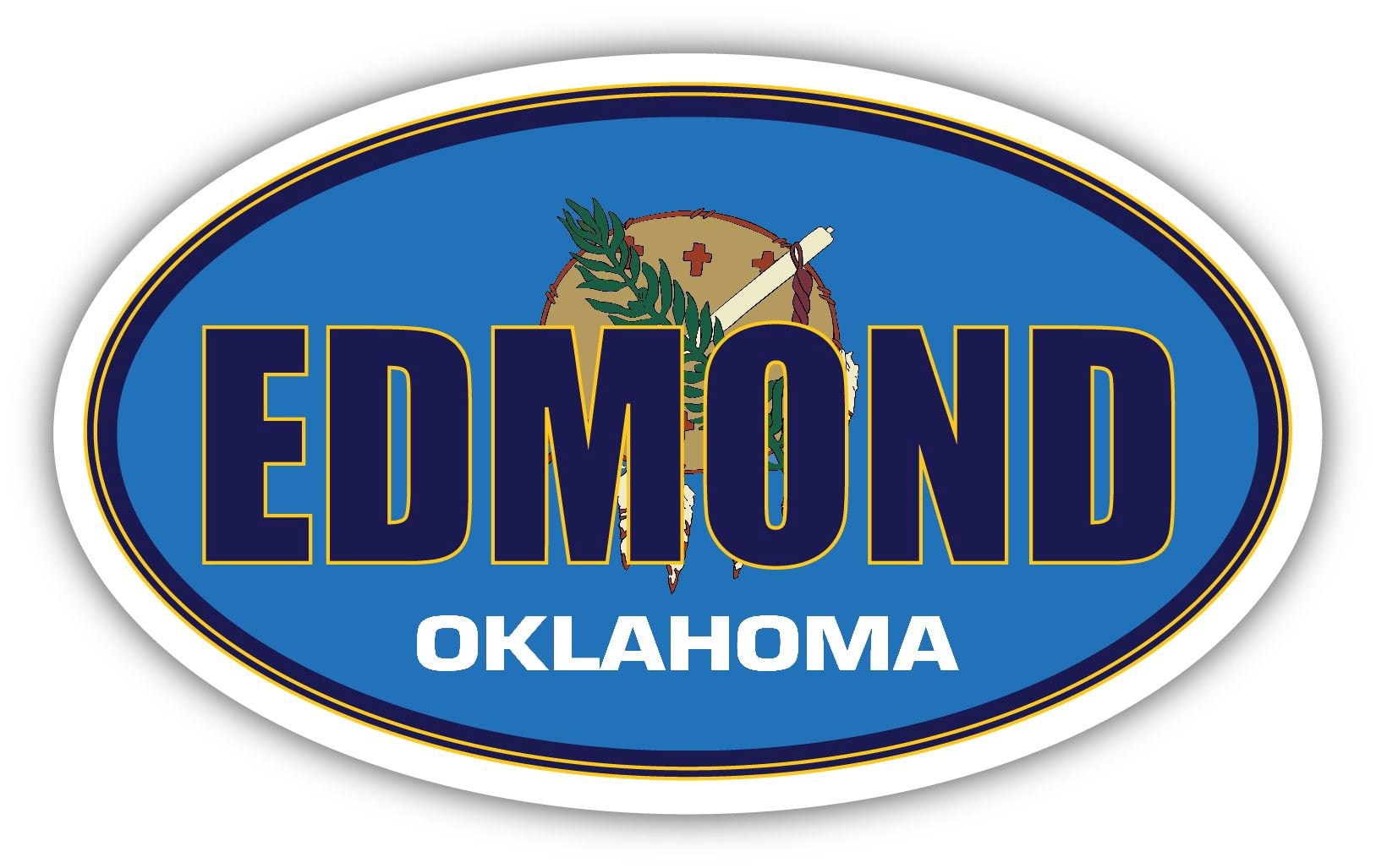 Edmond City Oklahoma State Flag | OK Flag Oklahoma County Oval State ...