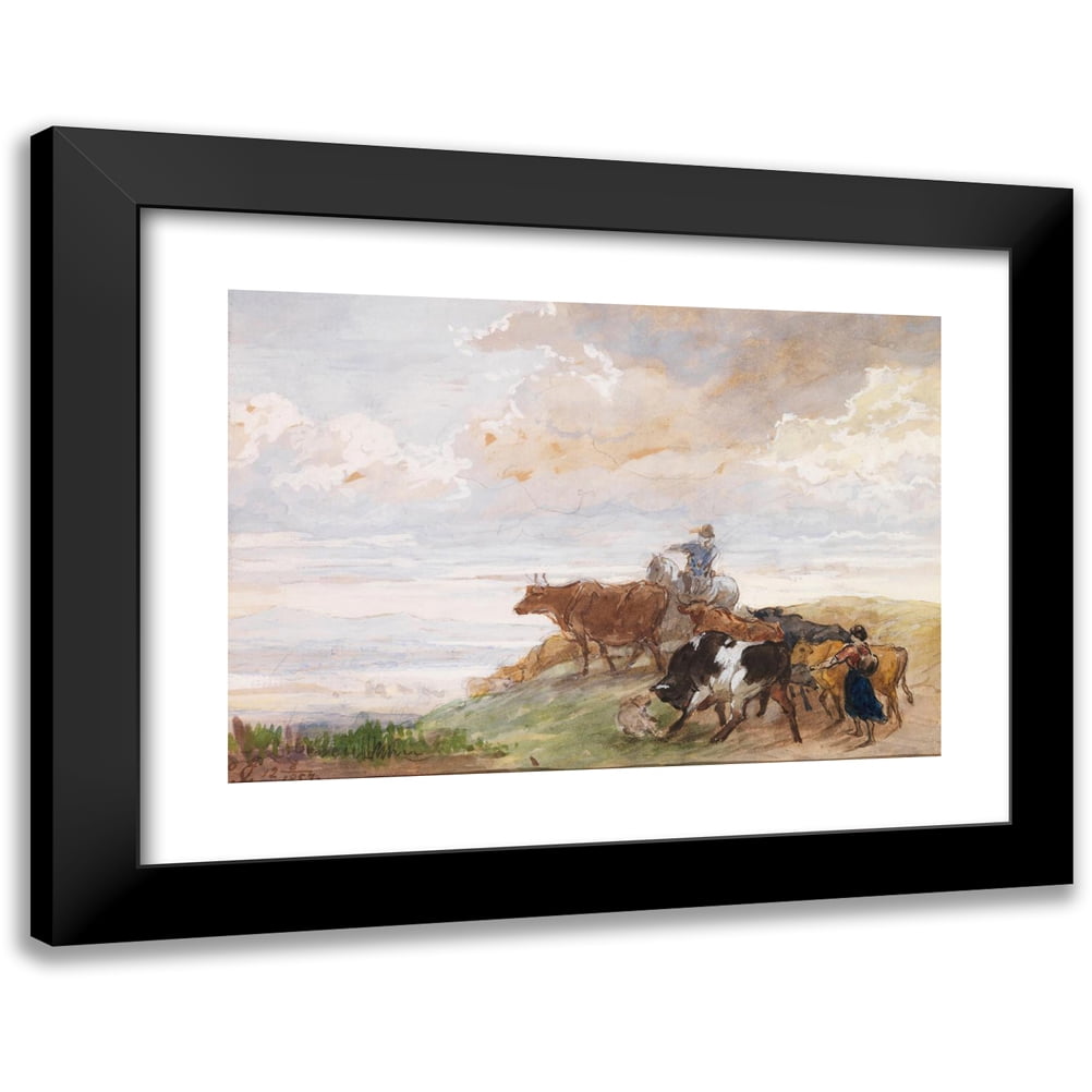 Edmond Jean-Baptiste Tschaggeny 14x11 Black Modern Framed Museum Art ...