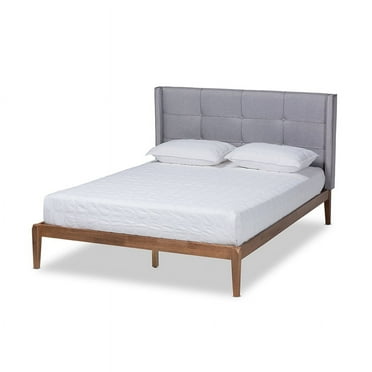 Baxton Studio Devan Mid-Century Engineered Wood Tufted Platform Bed ...