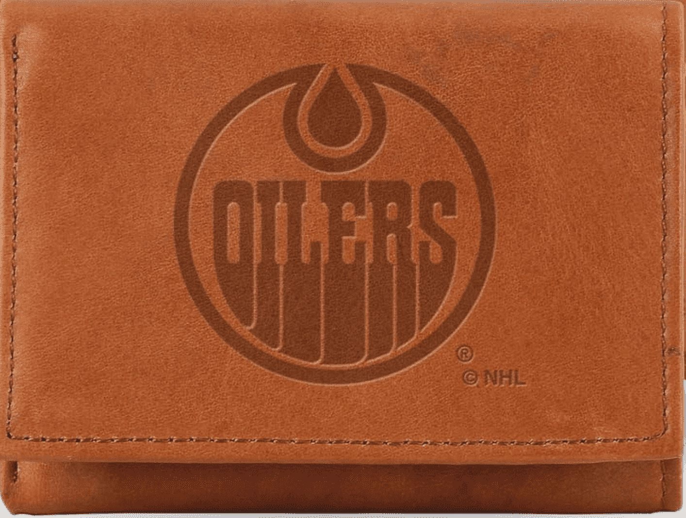 Edmonton Hockey Oilers Brown Leather Embossed Trifold Wallet - Walmart.com