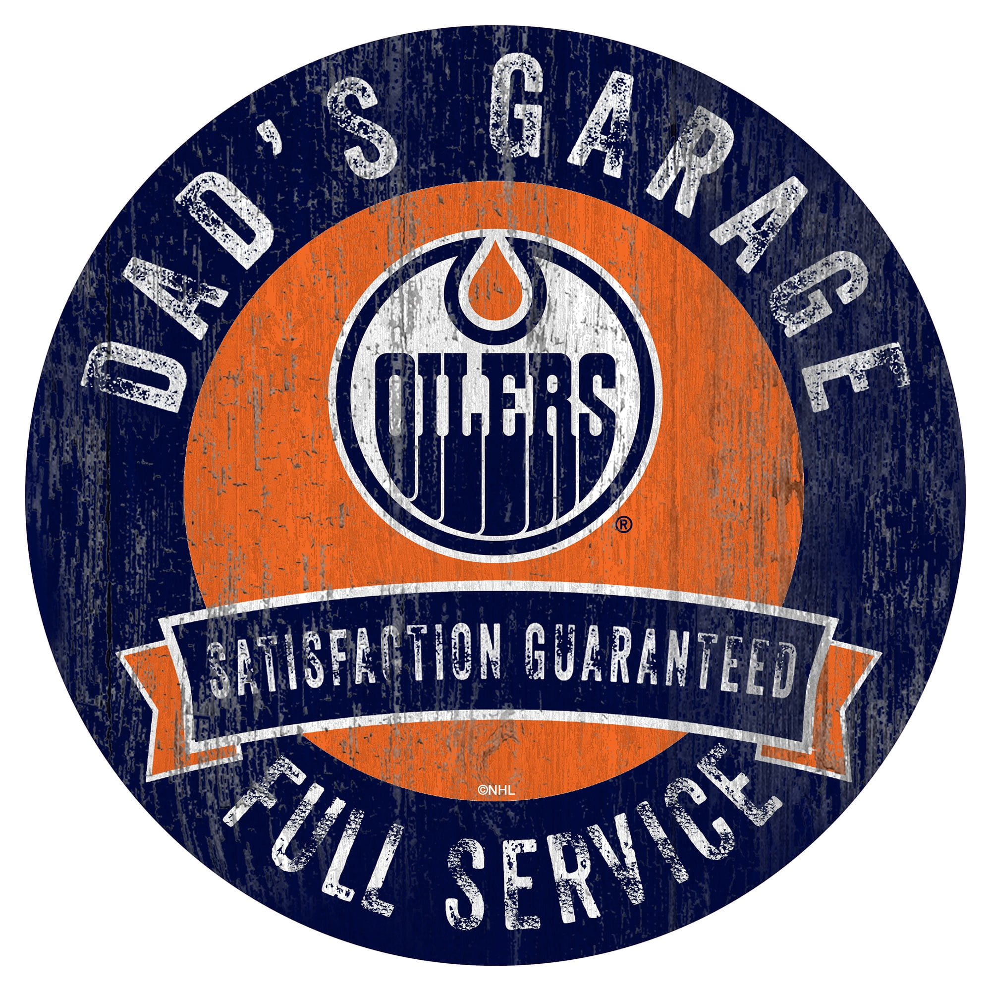Edmonton Oilers 12" Dad's Garage Wood Sign - Walmart.com