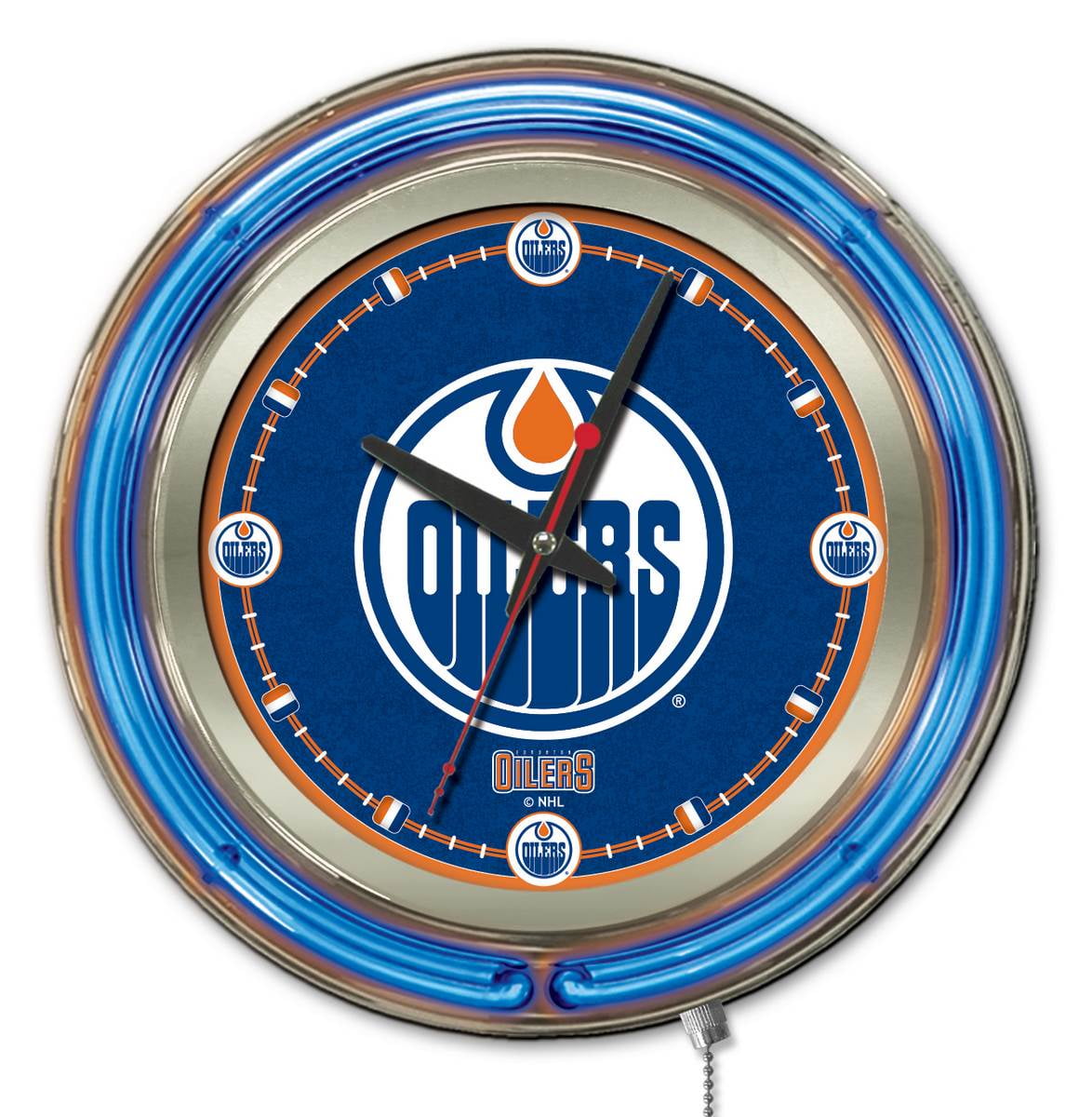 Edmonton Oilers 15" Double Neon Wall Clock - Walmart.com