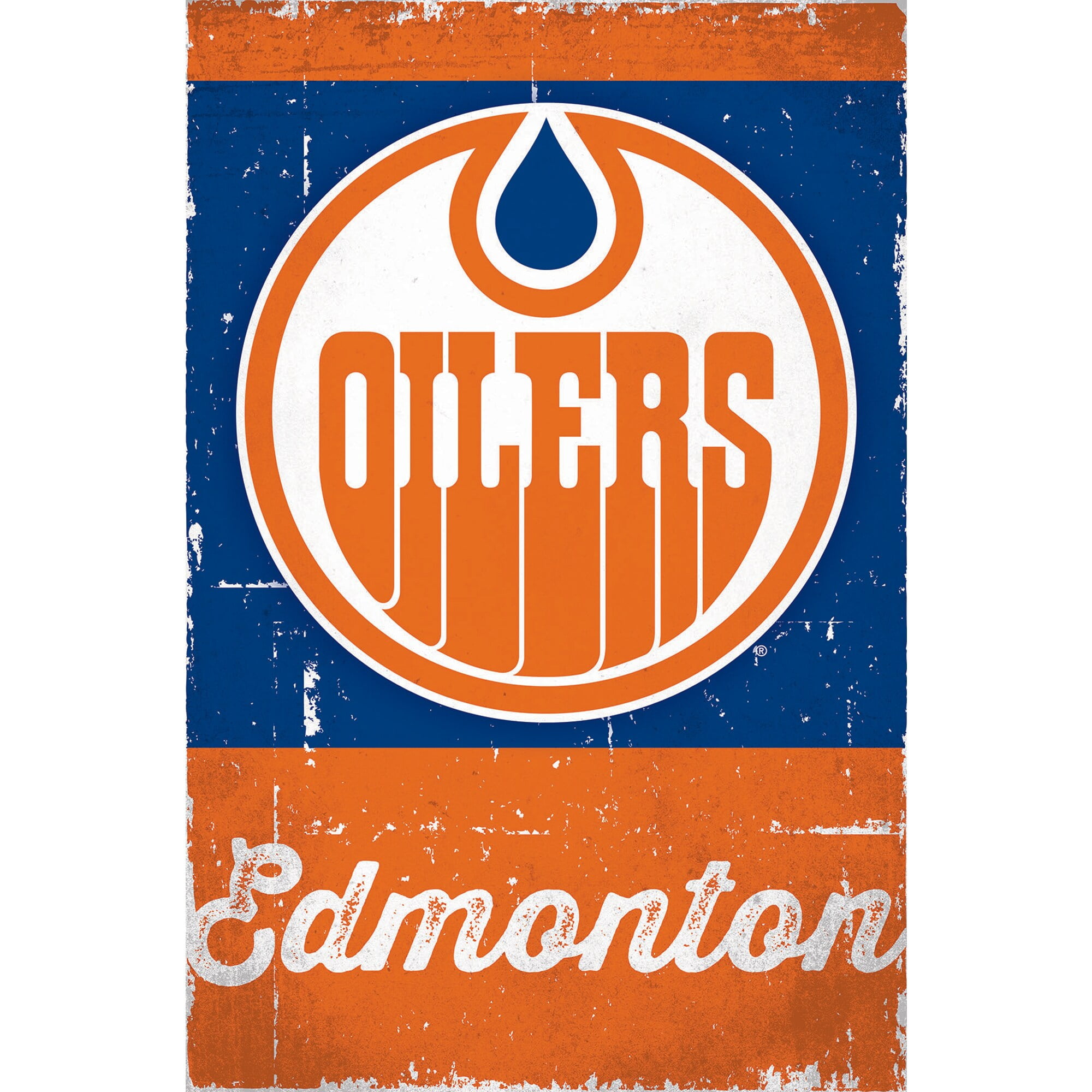 Edmonton Oilers 22'' x 34'' Retro Logo Poster - Walmart.com