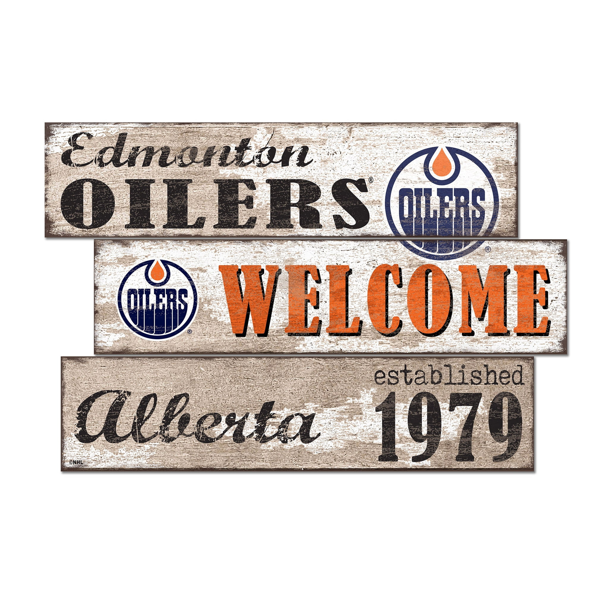 Edmonton Oilers 24" 3-Plank Welcome Sign - Walmart.com
