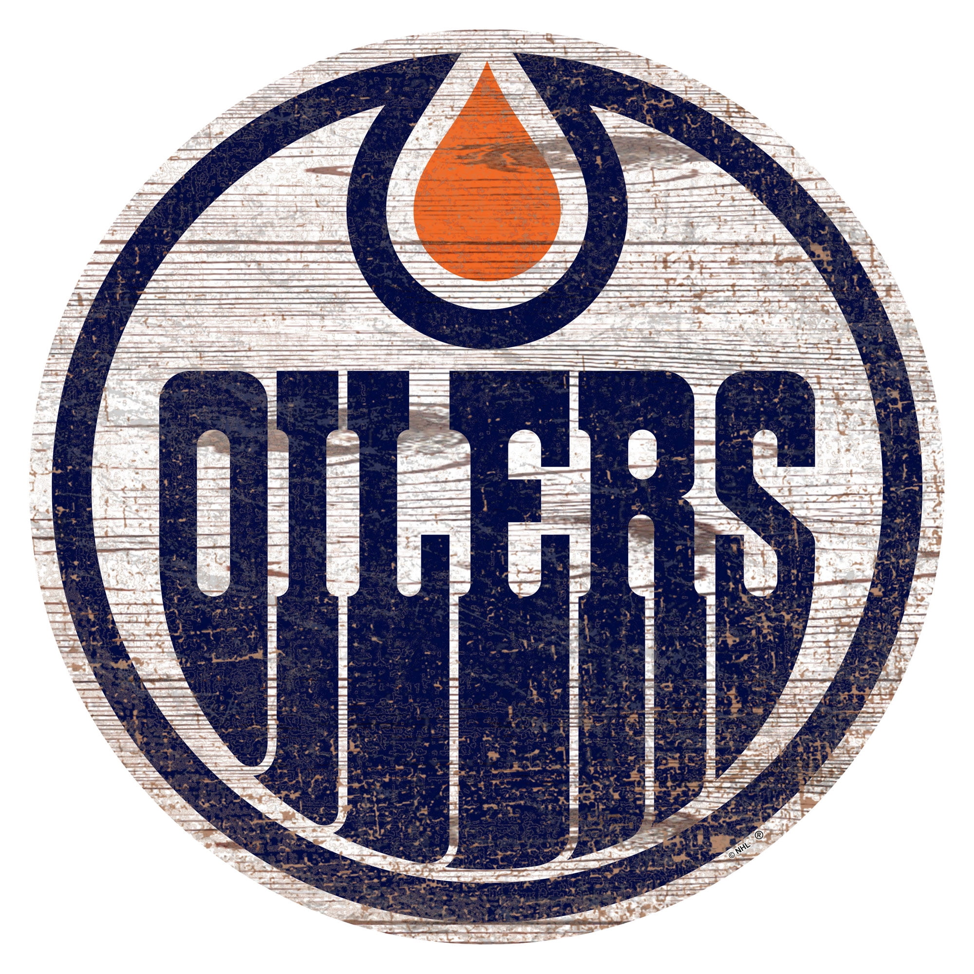 Edmonton Oilers 24'' x 24'' Distressed Logo Cutout Sign - Walmart.com