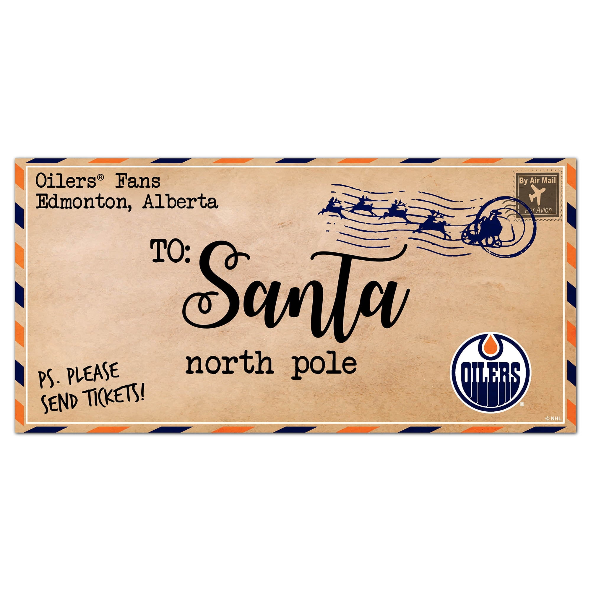 Edmonton Oilers 6'' x 12'' Letter to Santa Sign - Walmart.com