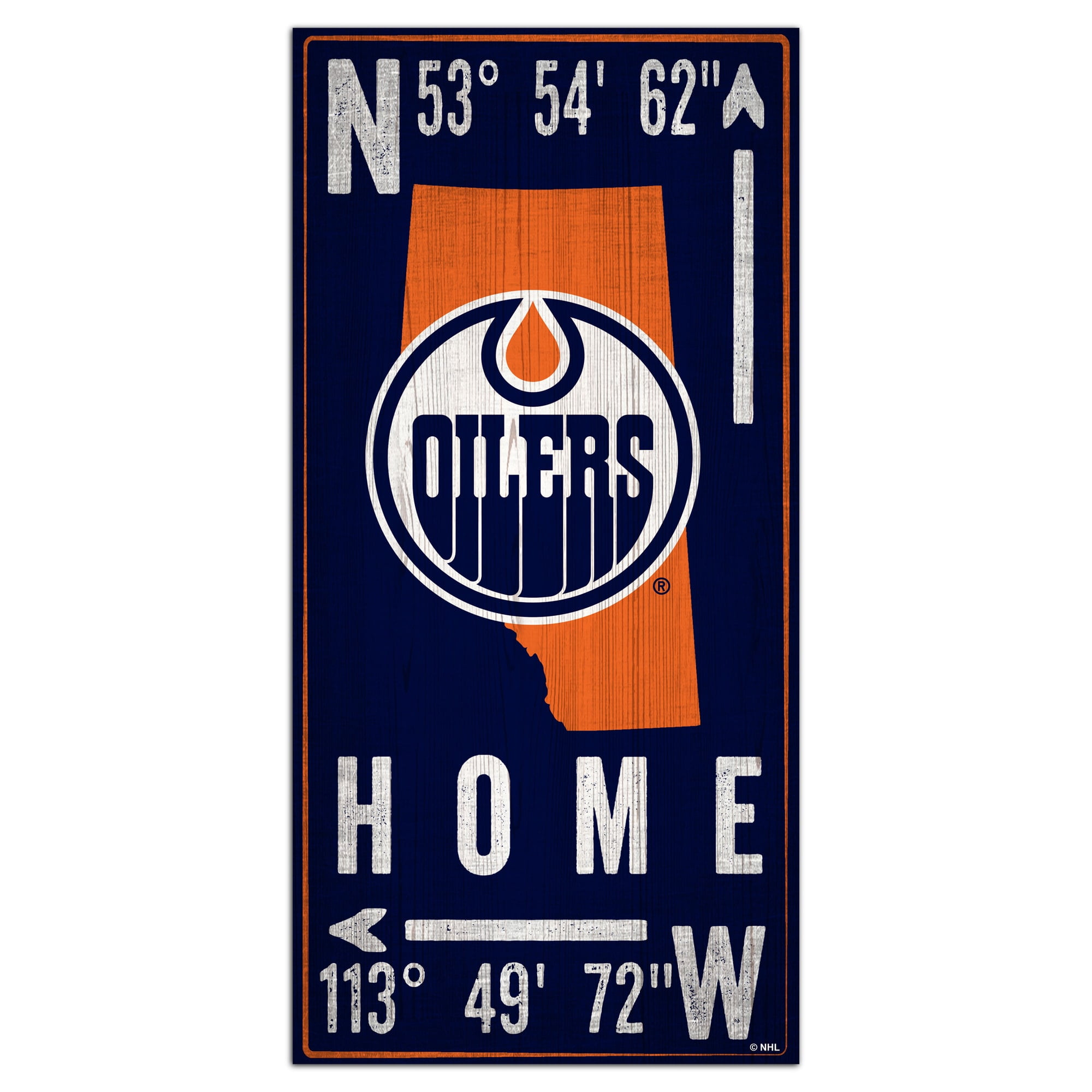 Edmonton Oilers 6'' x 12'' Team Coordinate Sign - Walmart.com