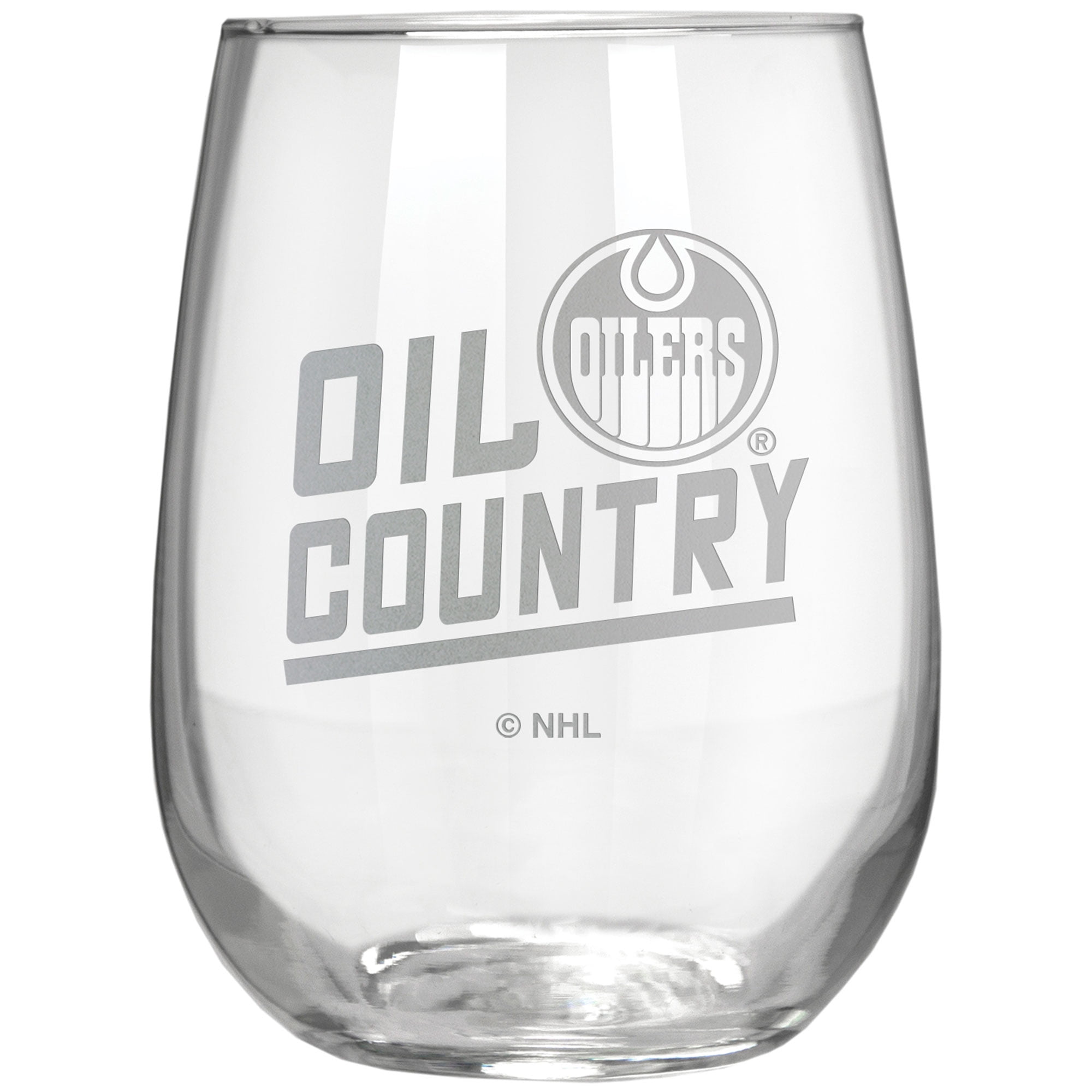 Edmonton Oilers Etched 17oz. Rally Cry Stemless Wine Glass - Walmart.com