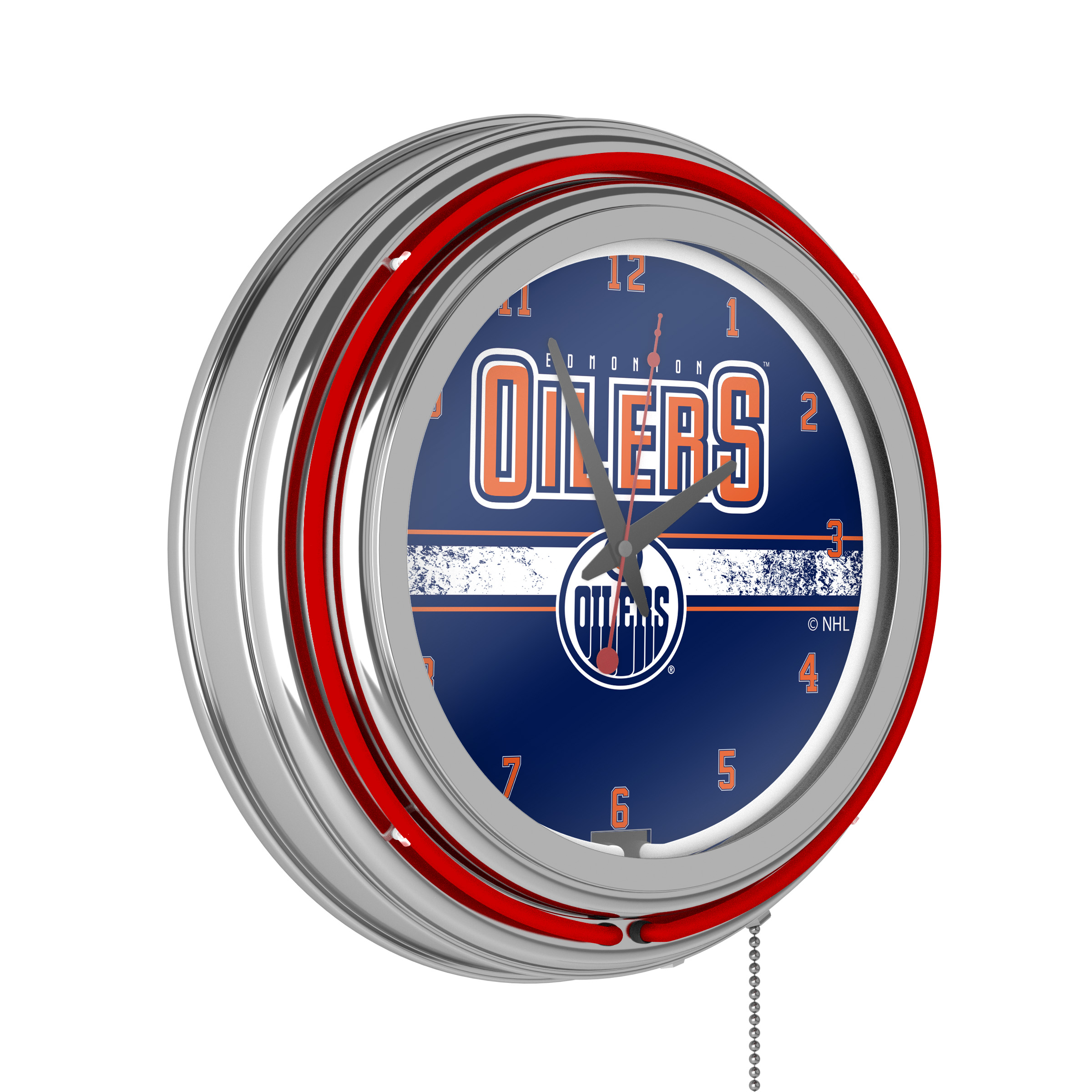 Edmonton Oilers Watermark Retro Neon Analog Wall Clock with Pull Chain ...