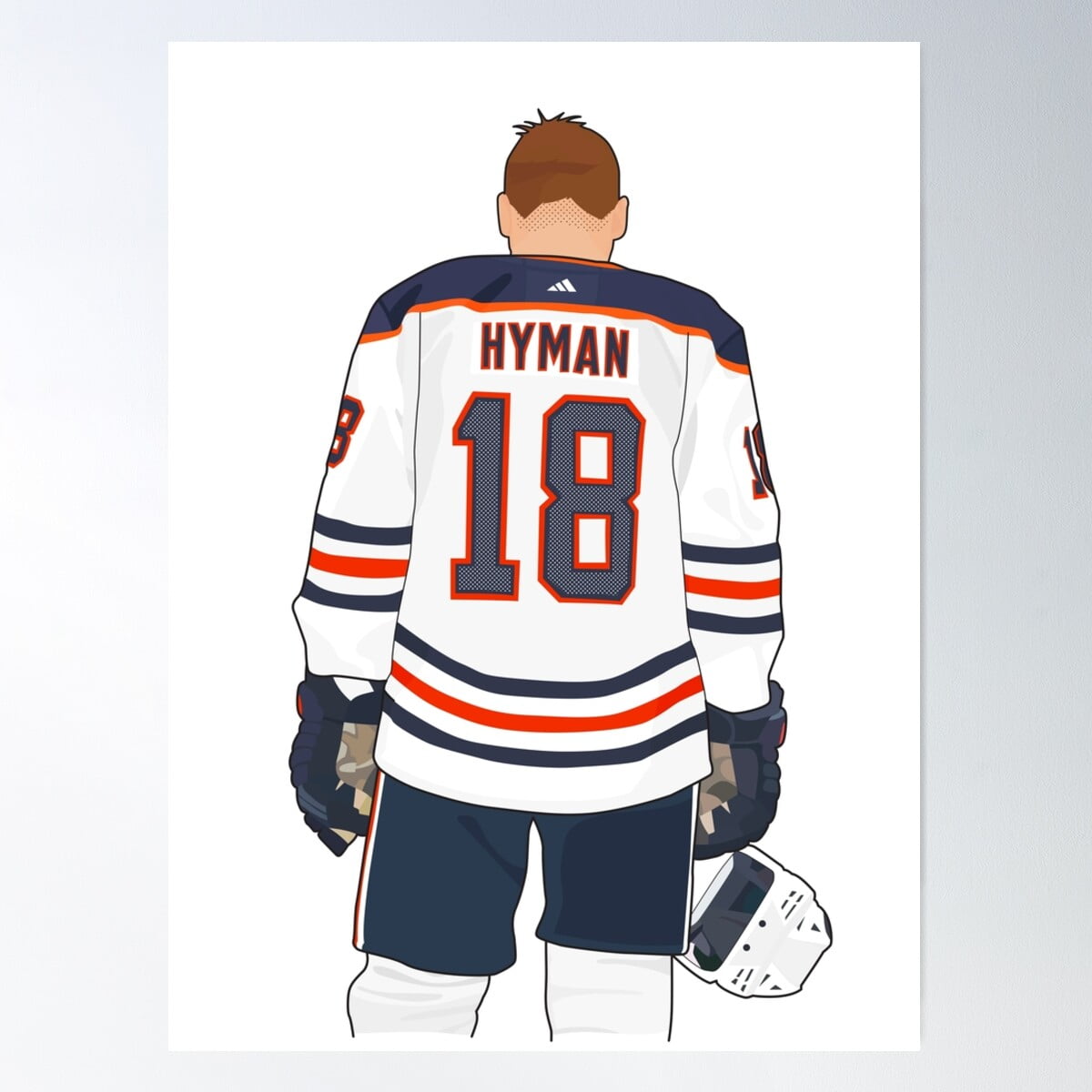 Edmonton Oilers - Zach Hyman Poster Wall Art, Modern Wall Decor, 8x12 ...