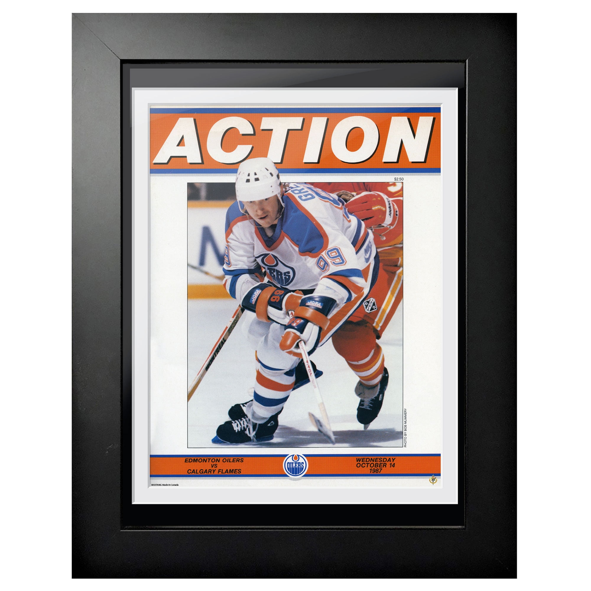 Edmonton Oilers vs. Calgary Flames 1967 18'' x 14'' Framed Program ...