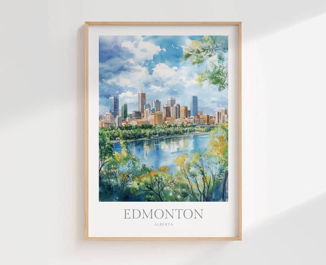 Edmonton Poster Canada Alberta Wall Art Home Decor Travel Poster ...