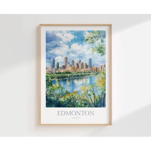 Edmonton Poster Canada Alberta Wall Art Home Decor Travel Poster ...
