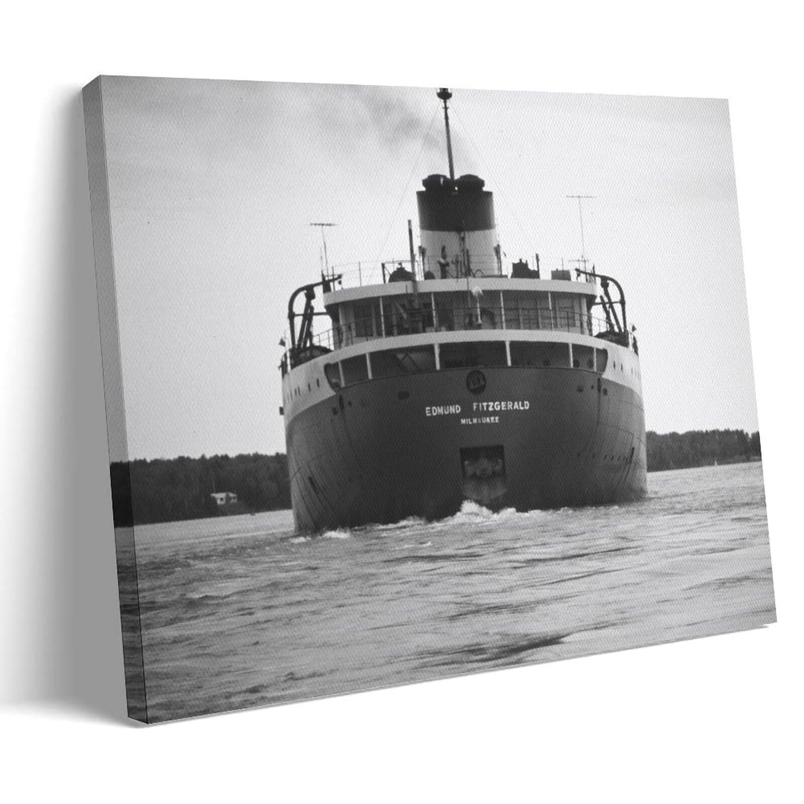 Edmund Fitzgerald Great Lakes Cargo Ship Vintage Poster Canvas Painting ...