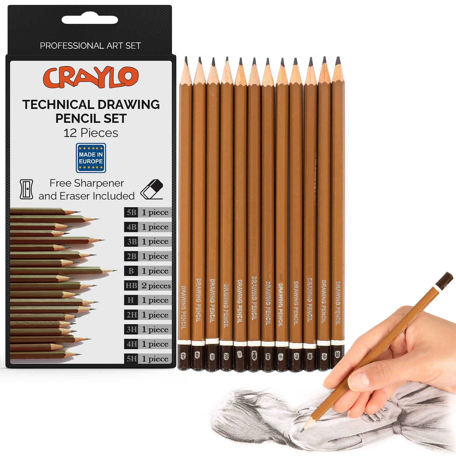 Edna Home Technical Drawing Pencil Professional Set, Graphite ...