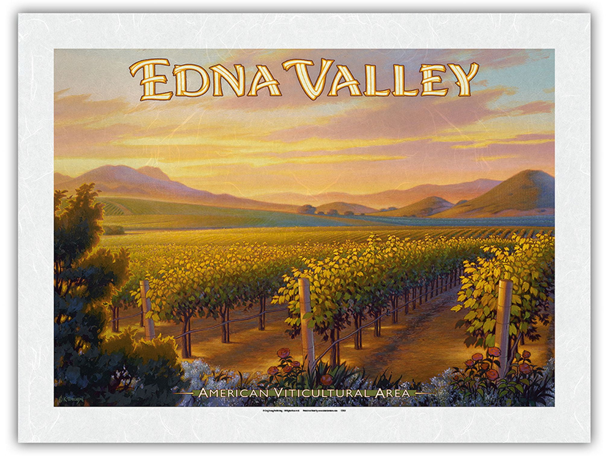 Edna Valley Wineries - California Vineyards Wine Country Art by Kerne ...