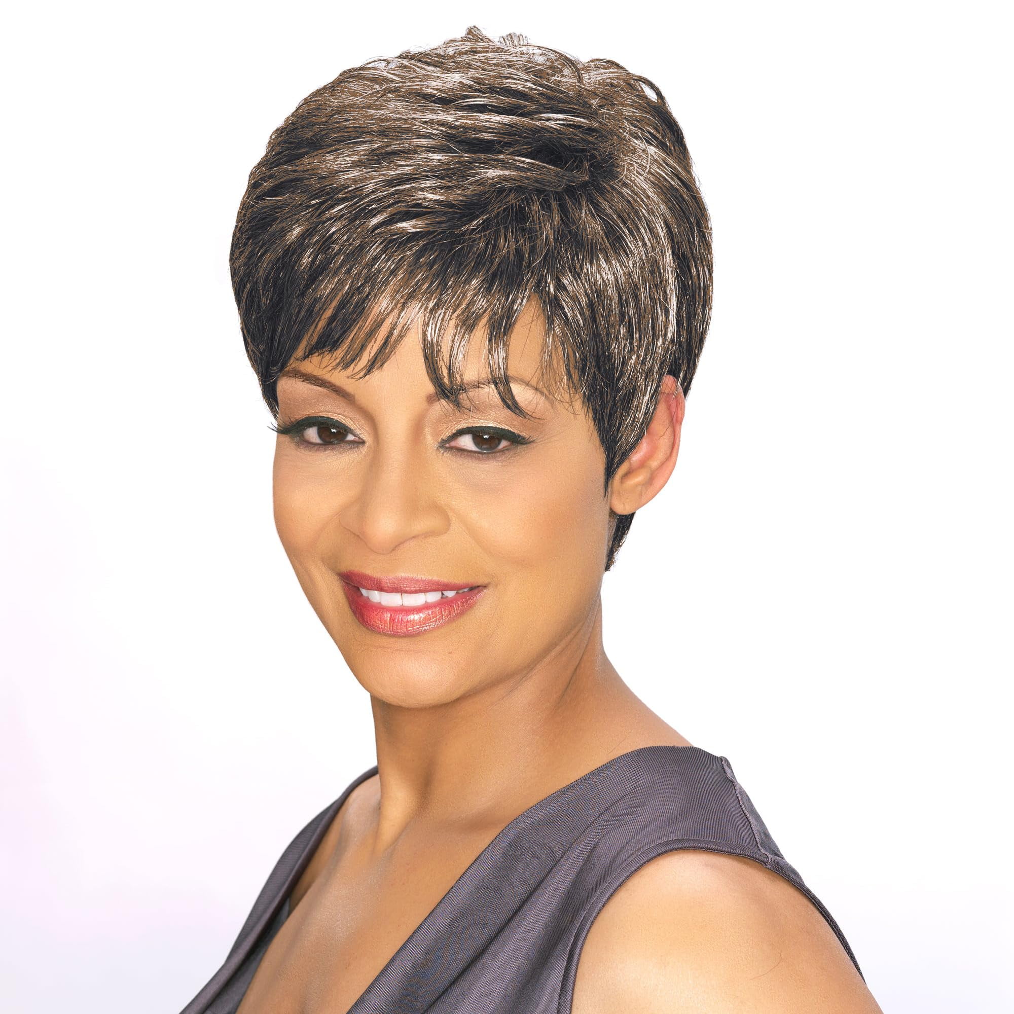 Edna Wig Color FS1B/30 - Foxy Silver Wigs Short Pixie Wispy Fringe ...