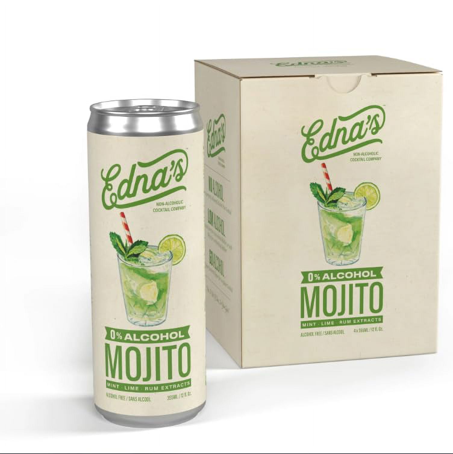 Edna's Non-Alcoholic Cocktail Mocktail Mojito (6 Pack) 48 fl oz ...