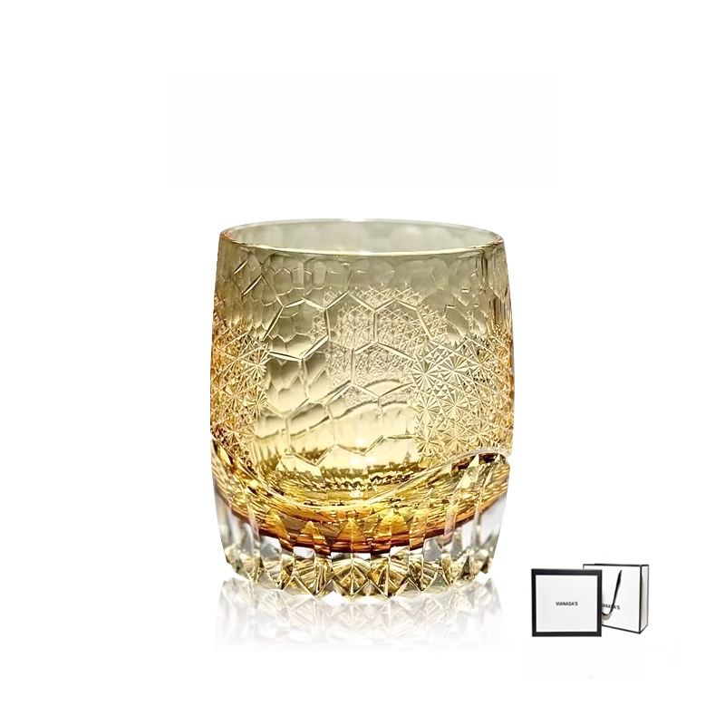 Edo Kiriko Cut Crystal Whiskey Glasses with Snowflake Design Elegant ...
