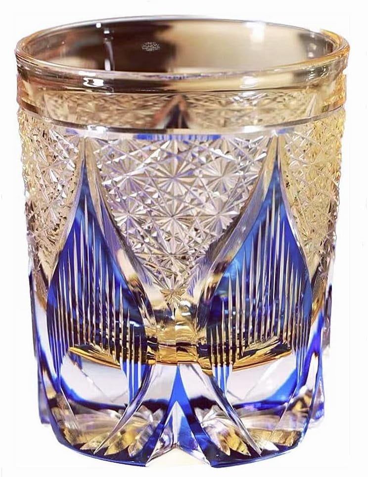 Edo style Color Hand Cut Crystal Glass Tumbler Whisky Gass 9 Oz ...