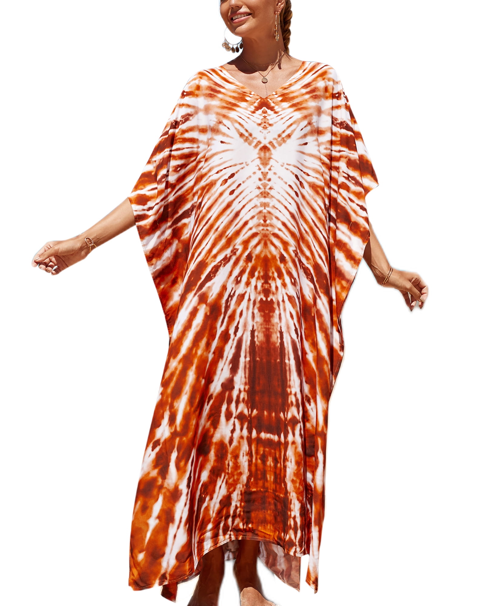 Edolynsa Beach Kaftan Coverups for Women Cover Up Wrap Dress Summer ...