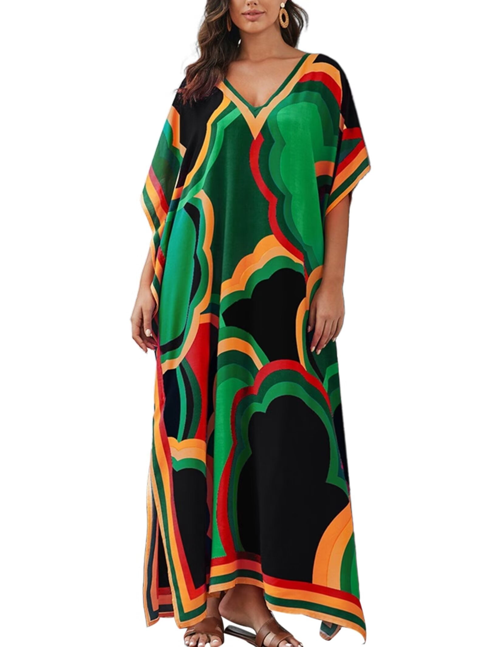 Edolynsa Caftan Loungewear for Women Long Kaftan Dresses Maxi Beach ...