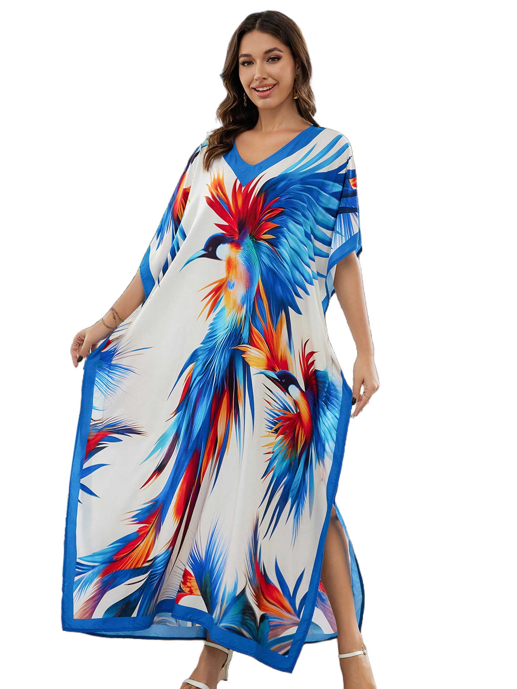 Edolynsa Caftan Loungewear for Women Long Kaftan Dresses Maxi Beach ...