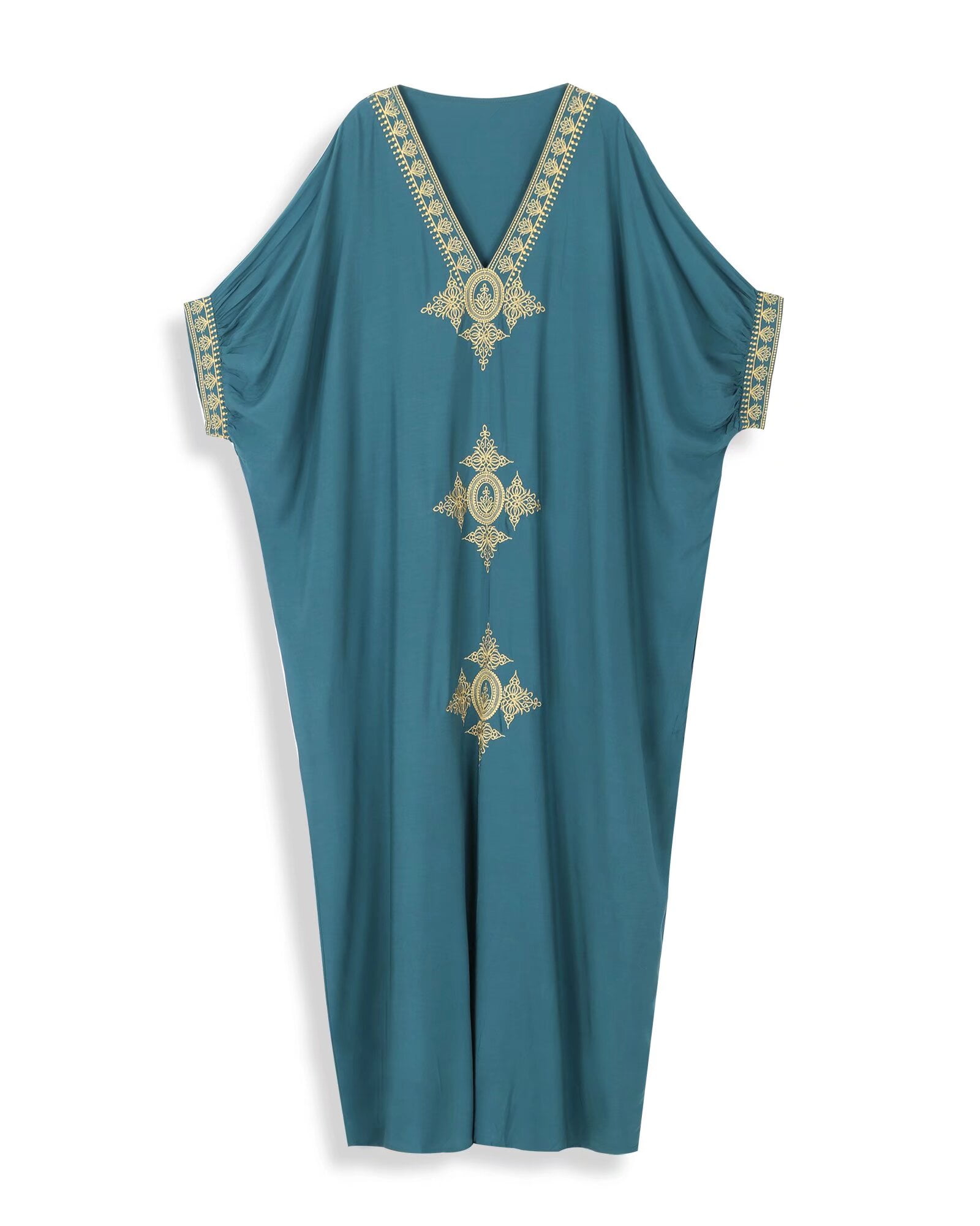 Edolynsa Elegant Embroidered Robe Plus Size Bathing Suit Coverup Long ...