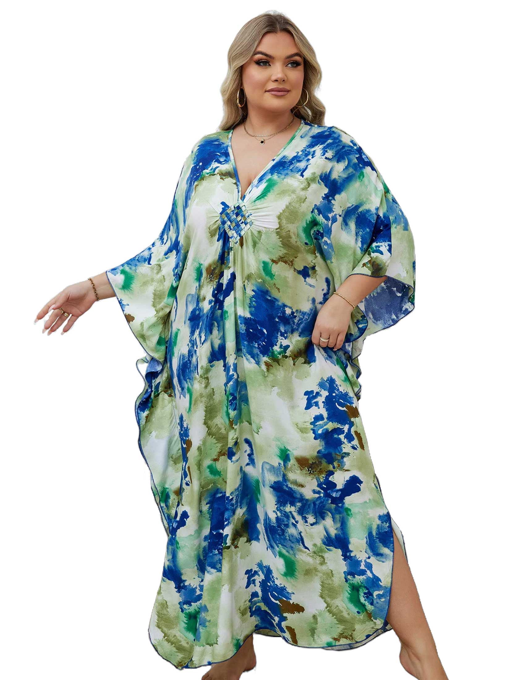Edolynsa Kaftan Cover up Dresses for Women Long Caftan Loungewear ...