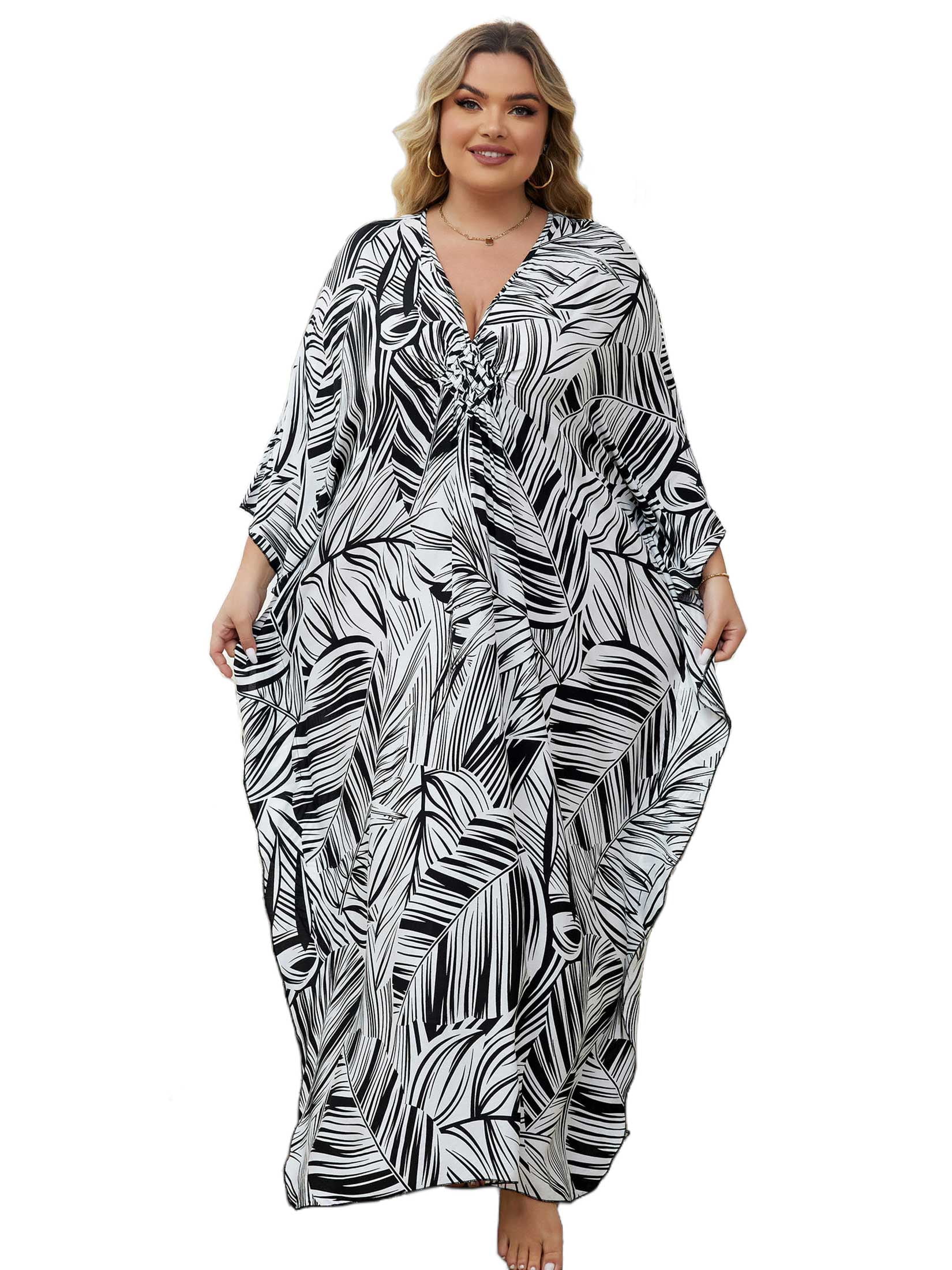Edolynsa Kaftan Cover up Dresses for Women Long Caftan Loungewear ...