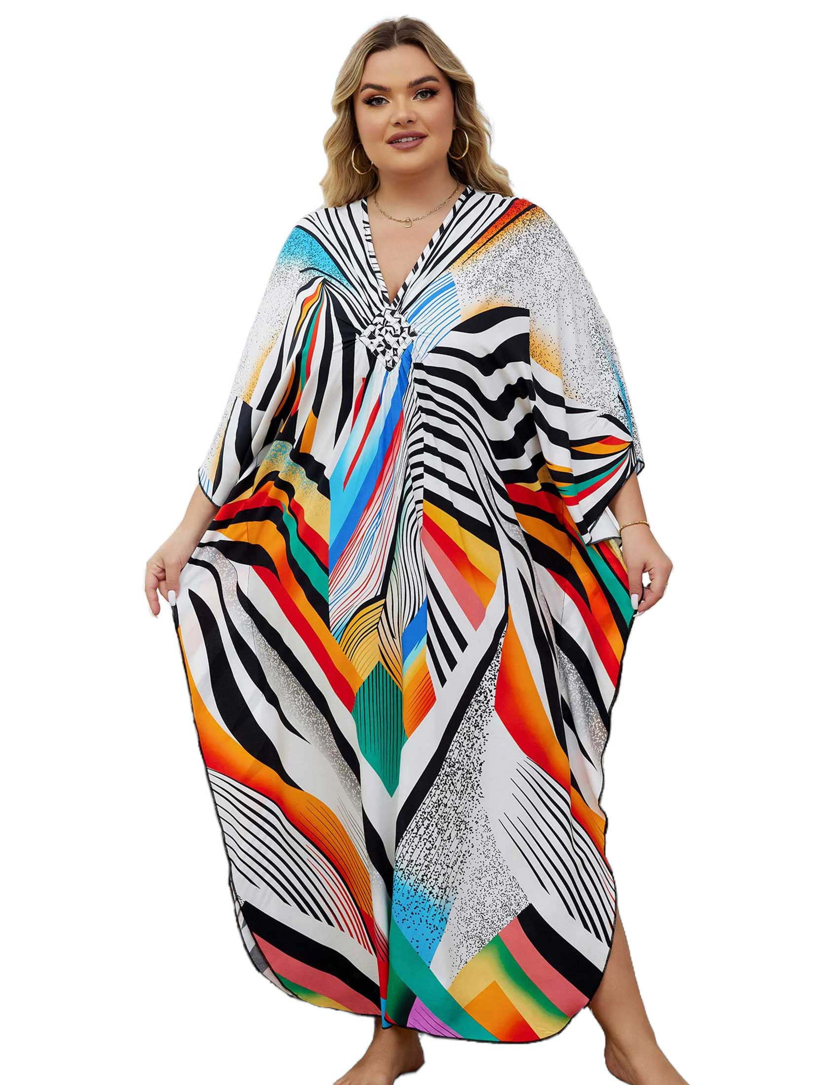 Edolynsa Kaftan Cover up Dresses for Women Long Caftan Loungewear ...
