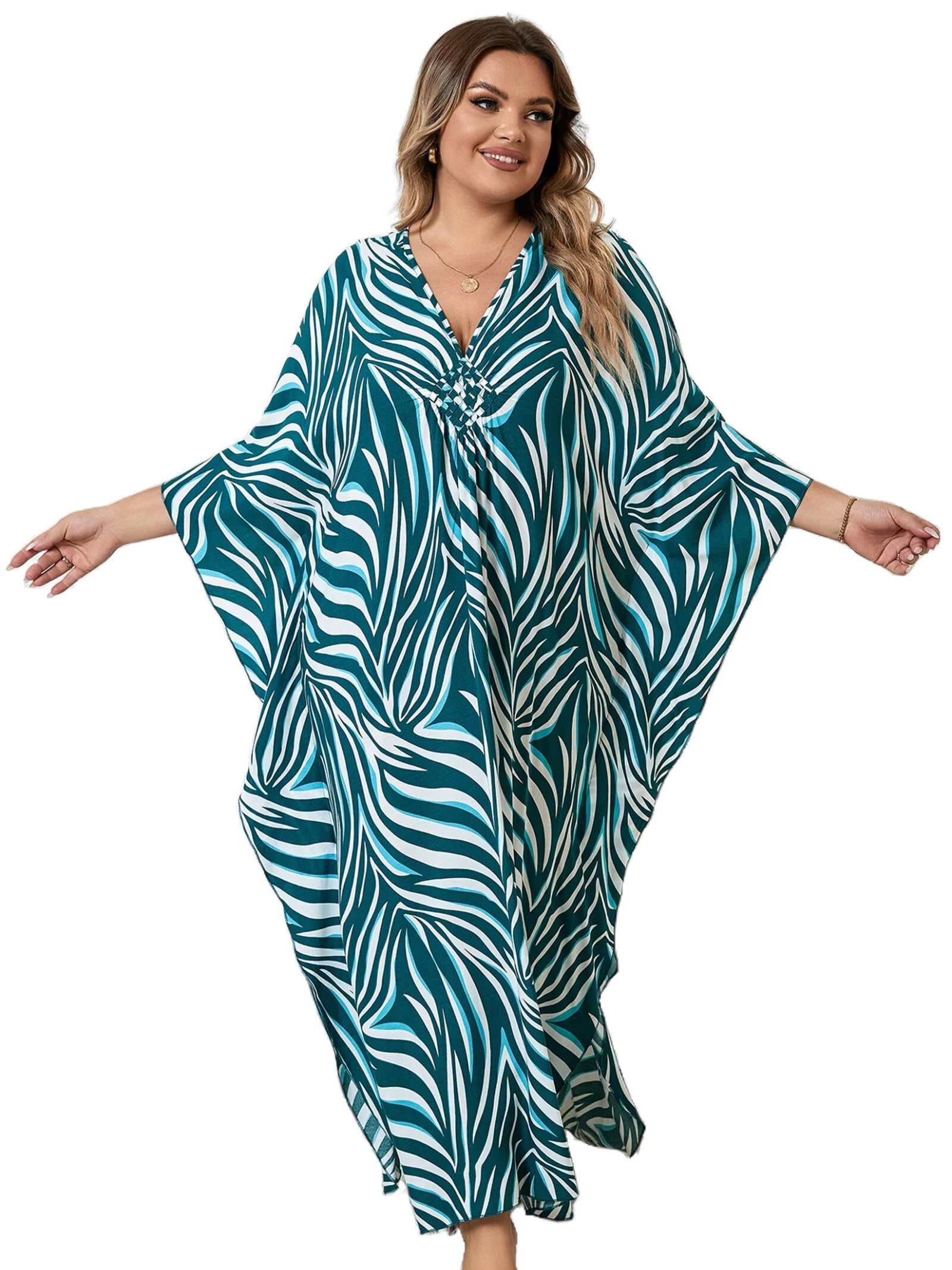 Edolynsa Kaftan Dresses Cover Up for Swimwear Women Casual Turkish Kaftans Loose Lightweight ...