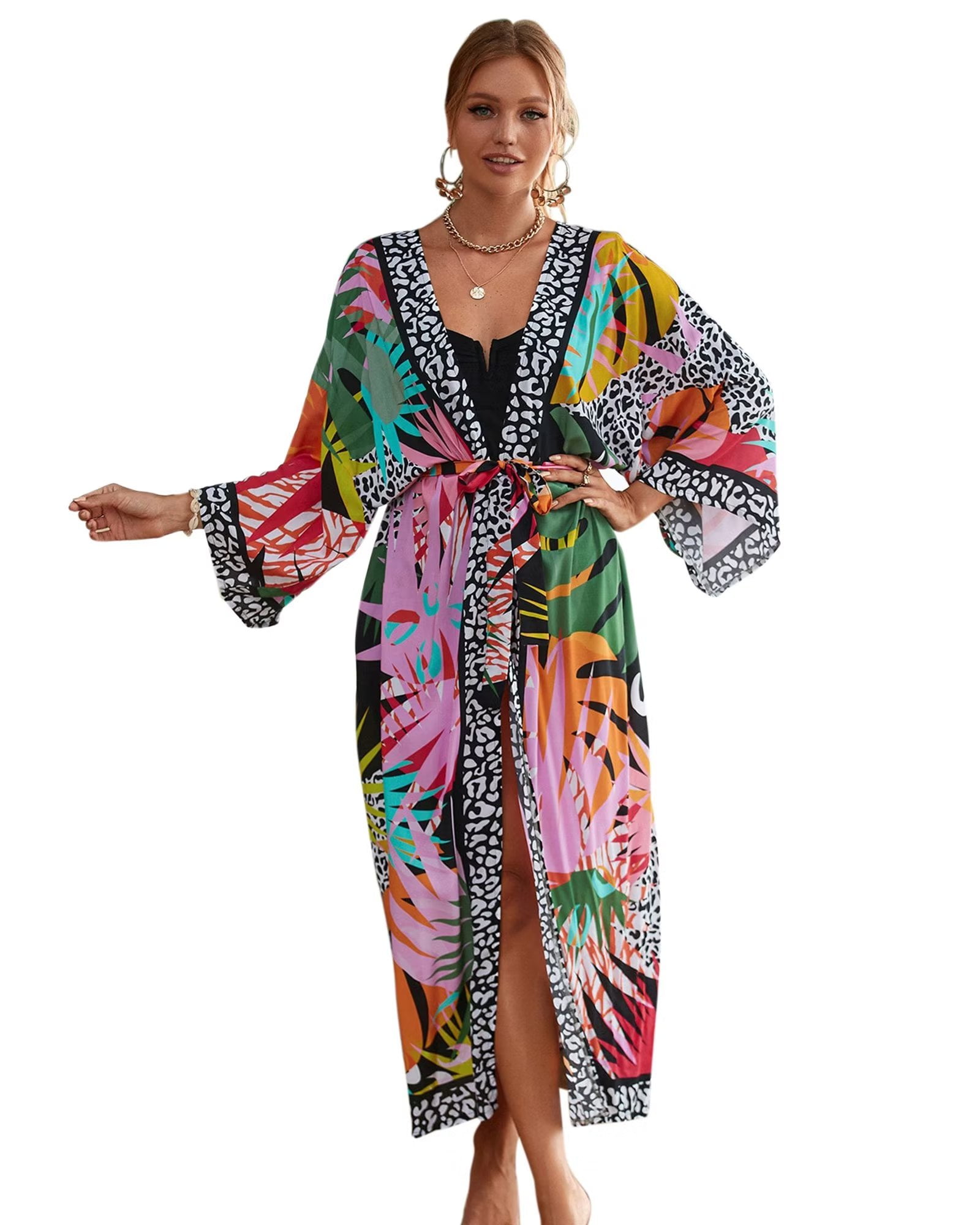 Edolynsa Plus Size Bathing Suit Cover Up for Women 2023 New Kimono ...