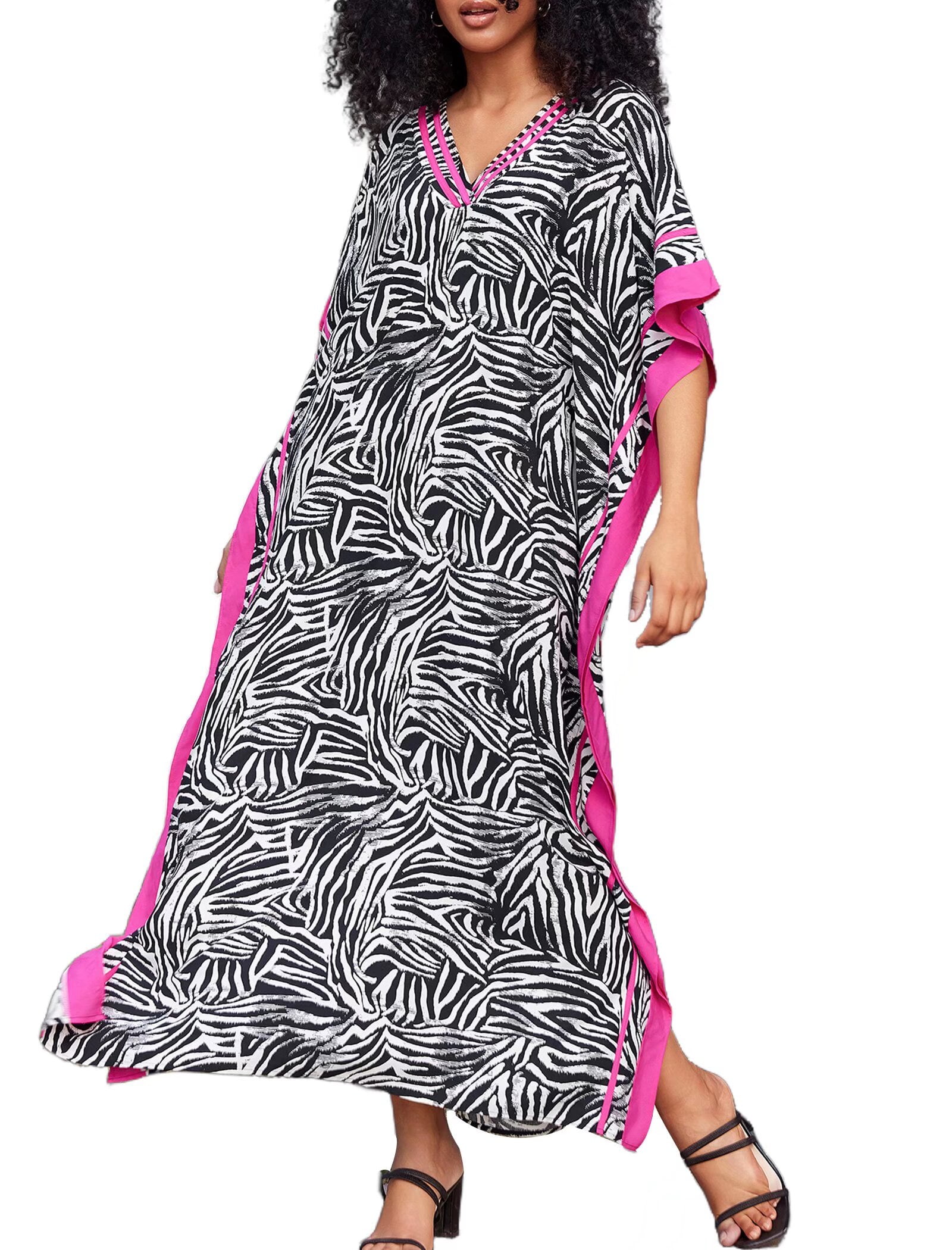 Edolynsa Women's Stylish Kaftan Dresses Maxi Beach Tops Long Caftan ...