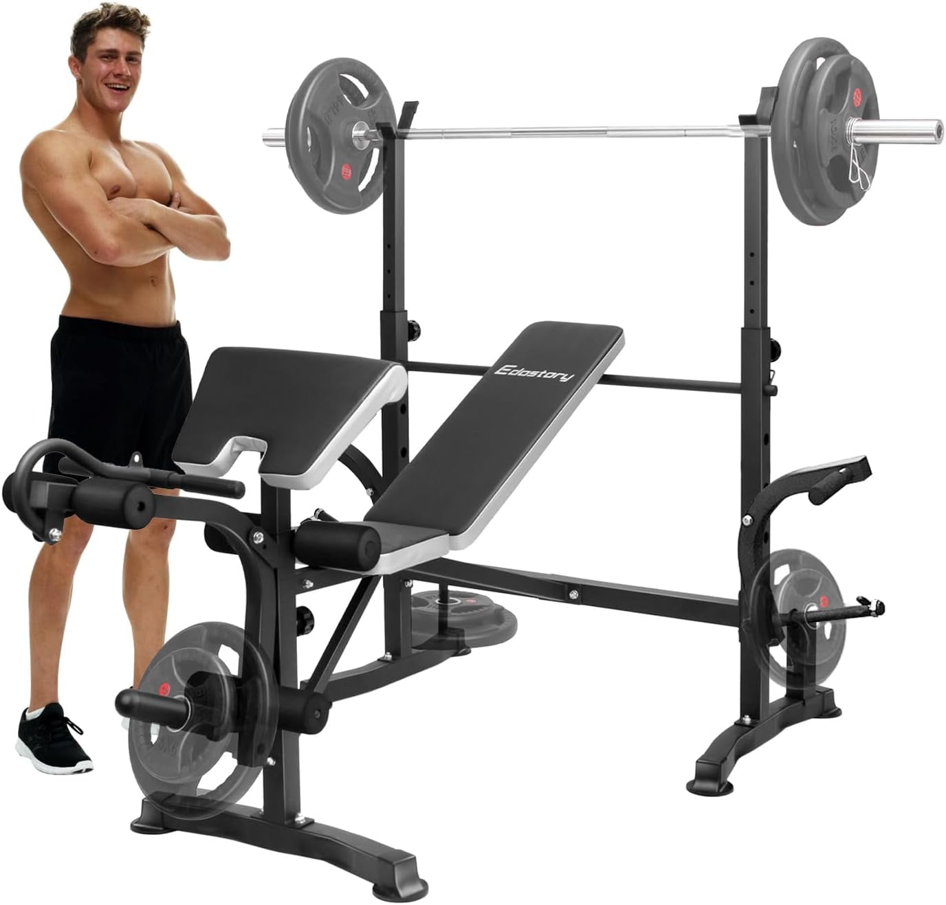 Edostory Olympic adjustable Weight Bench Set, Workout Equipment for ...