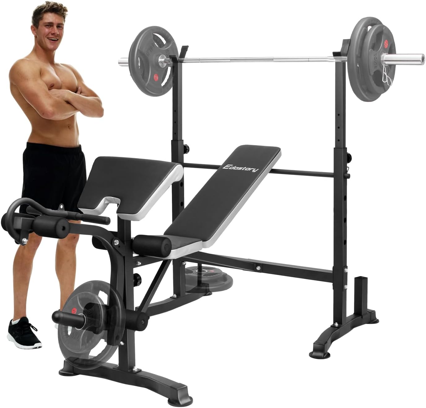 Edostory Olympic adjustable Weight Bench Set, Workout Equipment for ...